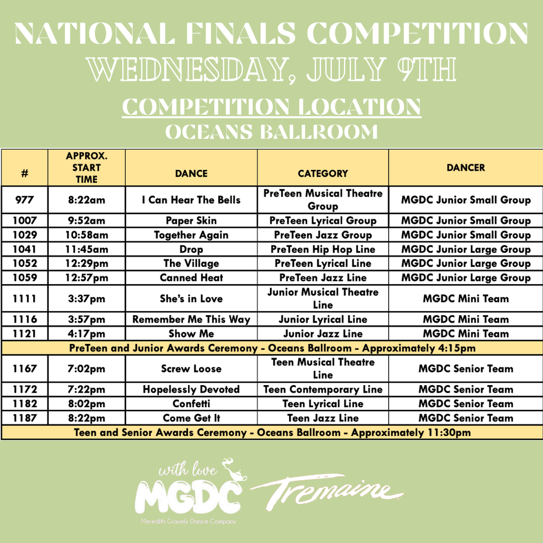 MGDC Nationals | Tremaine Dance | July 6th – 11th, 2025 – The Meredith ...